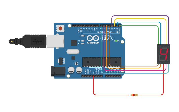 Circuit design Display de 7 seguimentos | Tinkercad Circuit design Display de 7 seguimentos | Tinkercad