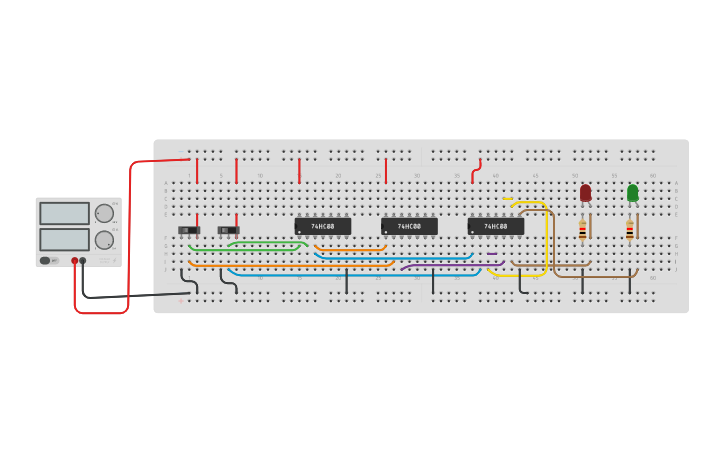Circuit design HALF SUBTRACTOR USING NAND GATES - Tinkercad