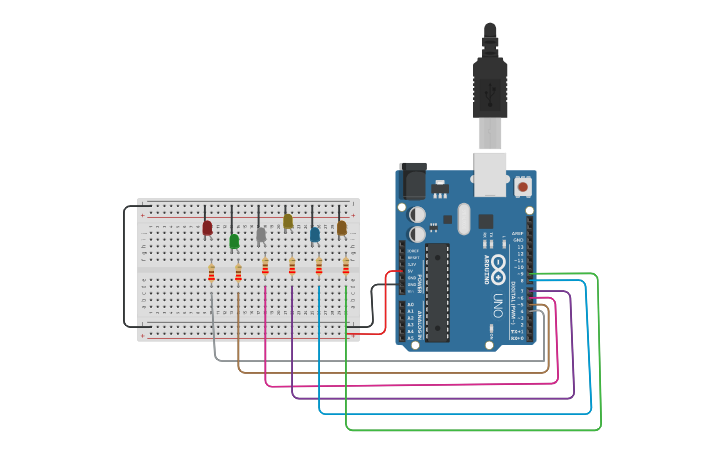 Circuit design Multiples LED 2.0 - Tinkercad
