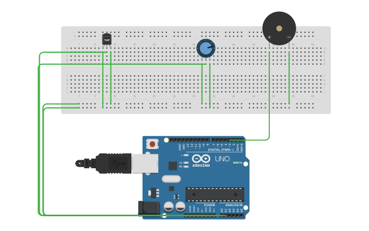 Circuit Design Temperature And Humidity With Alarm Tinkercad