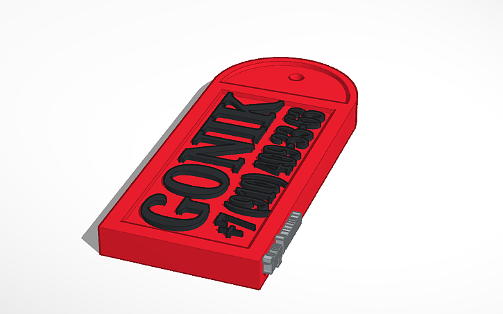 3D design Именной брелок GONIK - Tinkercad