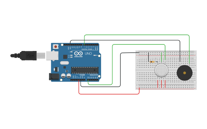 Circuit Design Smoke Detector Alarm System Tinkercad