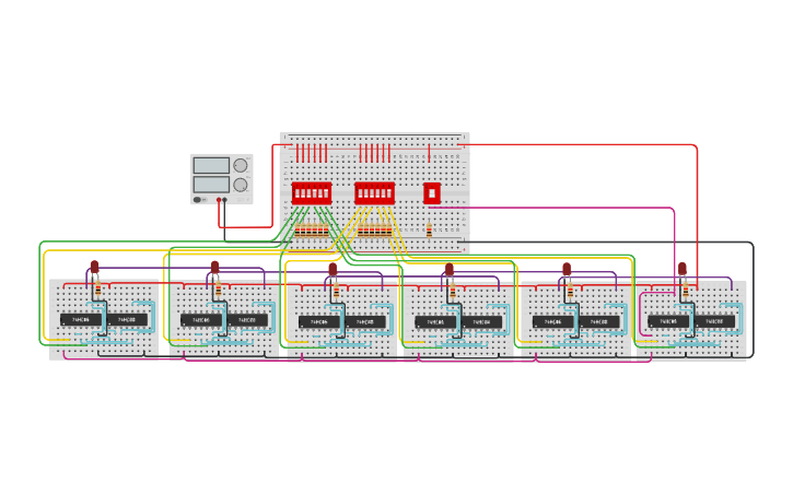 Circuit design Circuito Somador | Tinkercad