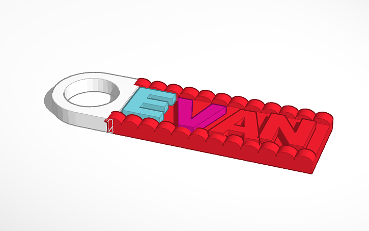 3D design Evan's key chane | Tinkercad