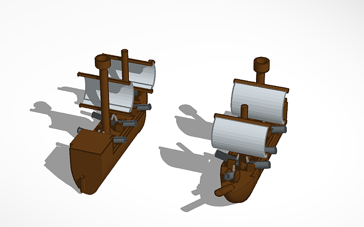 3D design pirate ship - Tinkercad