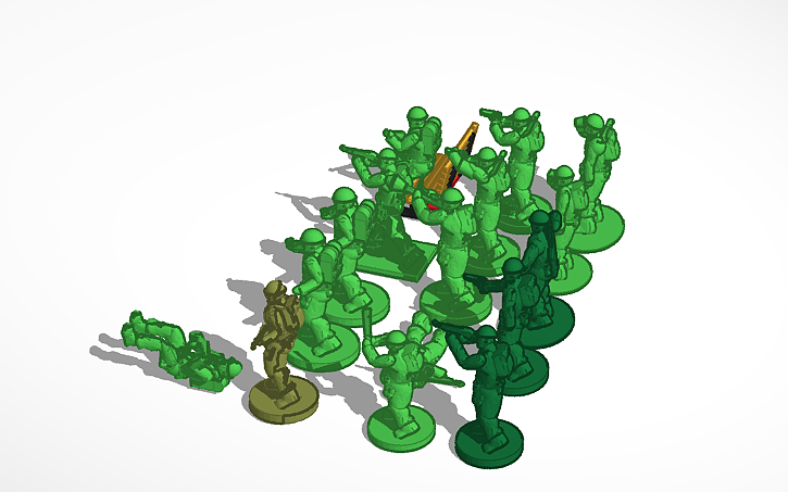 3D design Some army men - Tinkercad