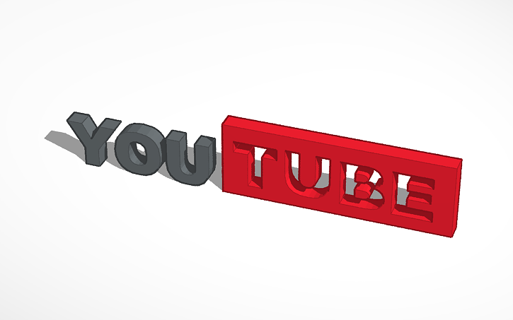 3D design youtube sign - Tinkercad