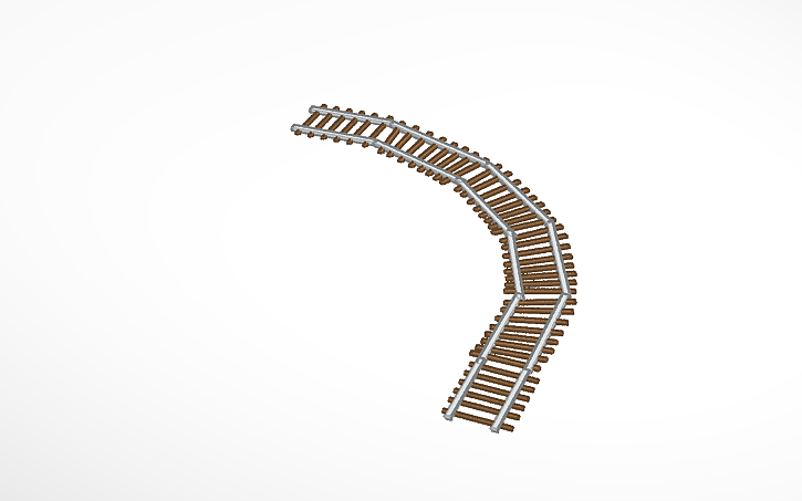 3D design Curved Train Track Set - Tinkercad