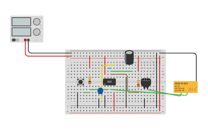 Circuit design acionando a lampada com rele | Tinkercad