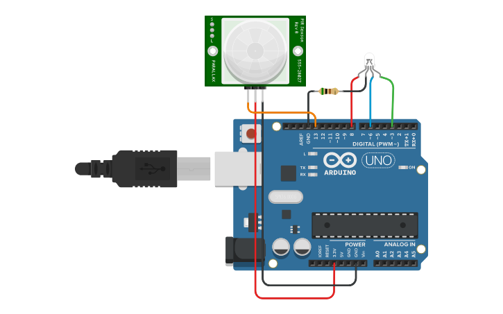 Circuit design ARDUINO SENSOR GERAK - Tinkercad