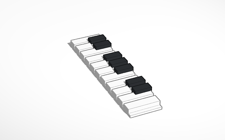 3D design 11-Key Practice Piano - Tinkercad