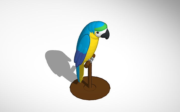 3D design Blue and yellow macaw - Tinkercad