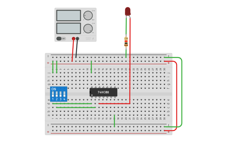 Circuit design AND gate | Tinkercad