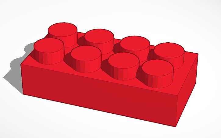 3D design Red lego brick being attacked by thuamcraft mobs | Tinkercad