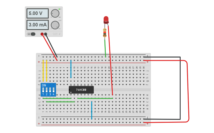 Circuit design FAMILARISATION OF NAND GATE - Tinkercad