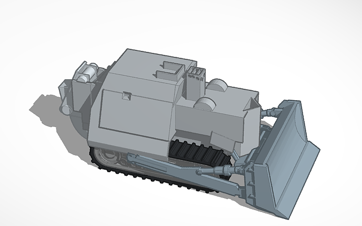 3D design Armoured BullDozer - Tinkercad