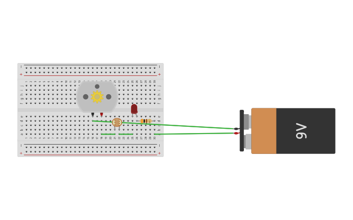 Circuit design Primer circuito con un foto resistor - Tinkercad