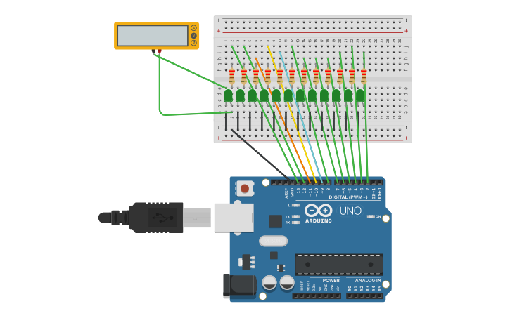 Circuit design LED sequence - Tinkercad