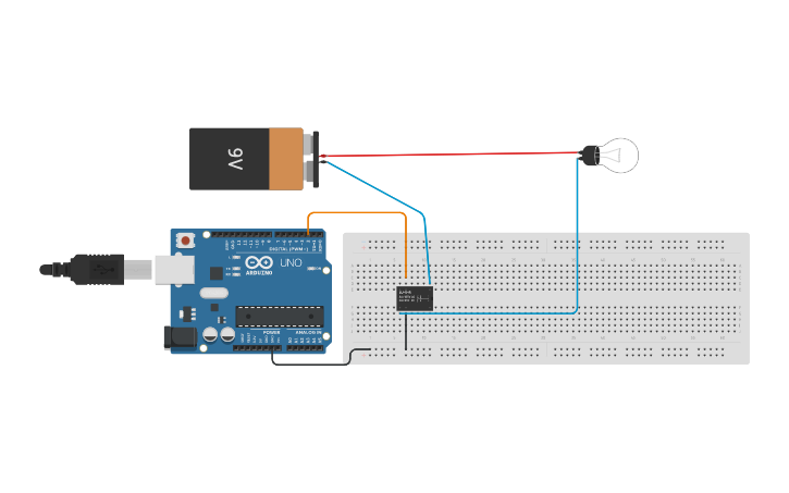 Circuit design Prática relé | Tinkercad