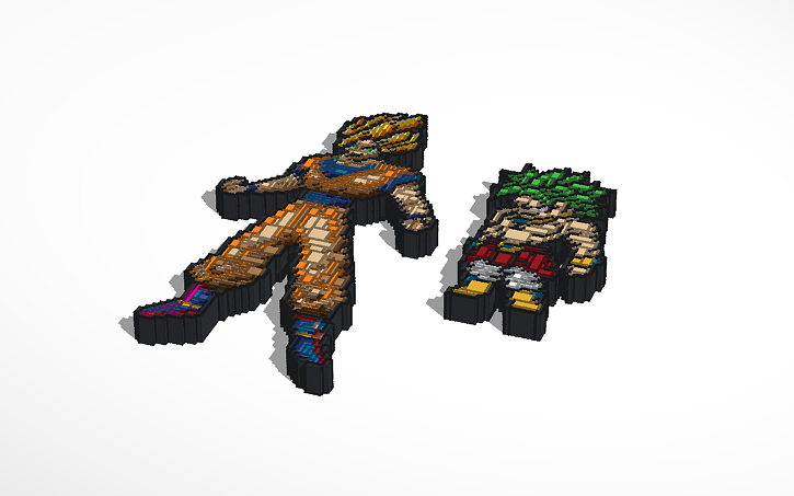 3D design ssj2 goku Lssj broly | Tinkercad