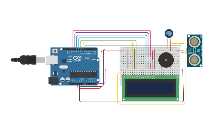 Circuit Design Sensor De Proximidad Con Alarma Tinkercad