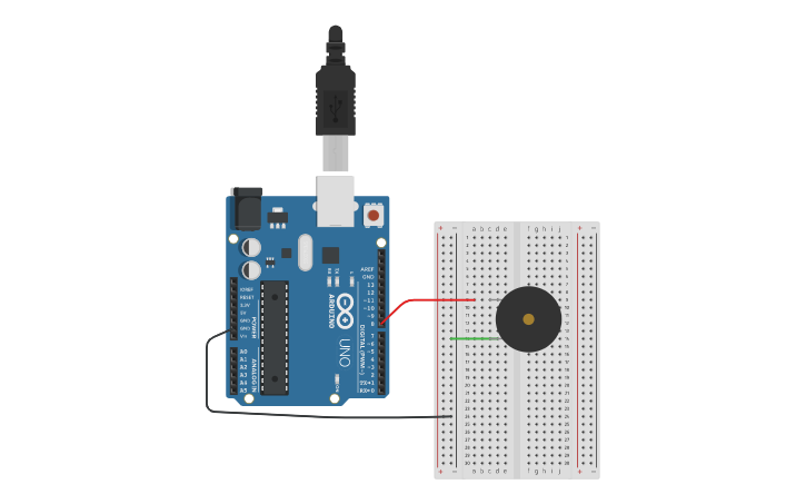 Circuit design Control de un piezo | Tinkercad