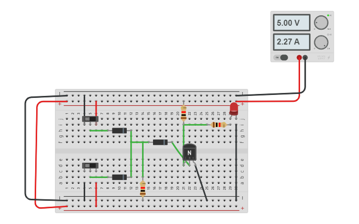 Circuit design DTL NOR_403 - Tinkercad