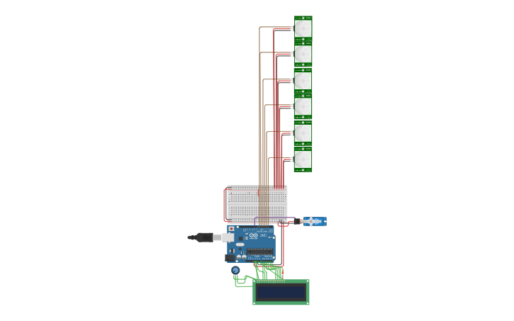 Circuit design parqueadero entrada(final uwu) - Tinkercad