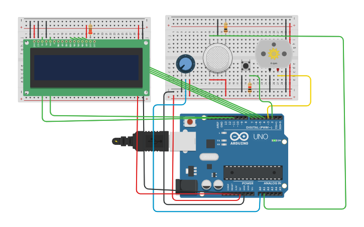 Circuit design Motore DC con potenziometro - Tinkercad