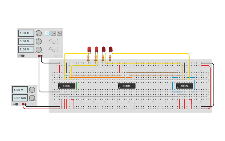 Circuit Design 4 Bit Synchronous Counter G2 Tinkercad