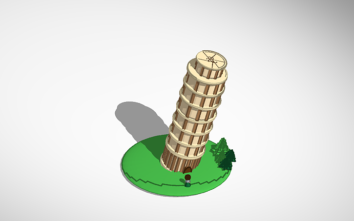 3D design leaning Tower of Pisa - Tinkercad
