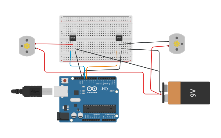 Circuit Design Arduino Moter Tinkercad