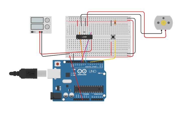 Circuit design Códigos para el motor - Tinkercad
