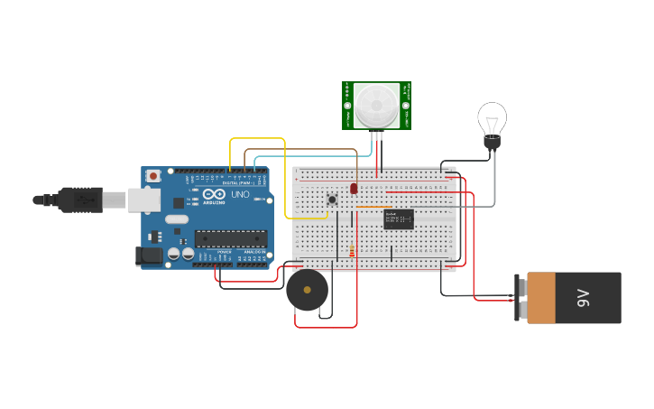 Circuit design Arduino con Relé - Tinkercad