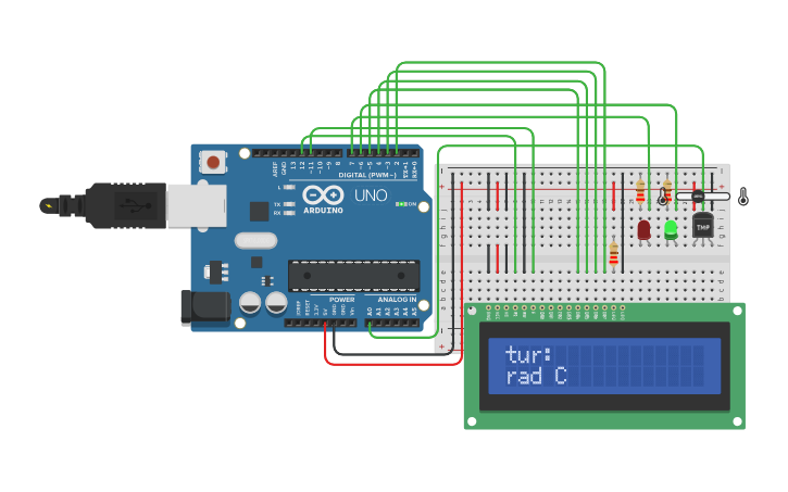 Circuit design Temperaturmessung | Tinkercad