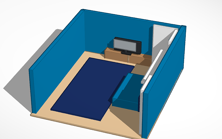 3D design blue room - Tinkercad