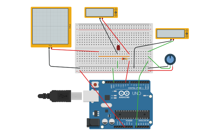 Circuit design Analog_In_Out_Serial | Tinkercad