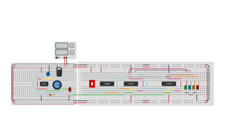 Circuit design Shift Register Bab 6 - Tinkercad Circuit design Shift Register Bab 6 - Tinkercad