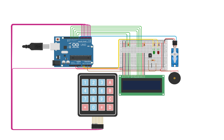 Circuit design Project 3: Security Lock System - Tinkercad