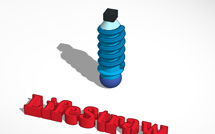 3D design life straw - Tinkercad