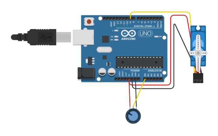 Circuit Design Servo Potentiometer Tinkercad