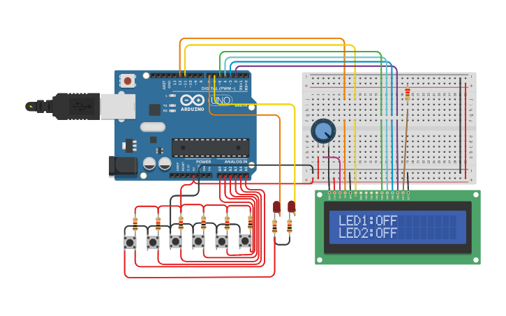 Circuit design modified example 3 | Tinkercad