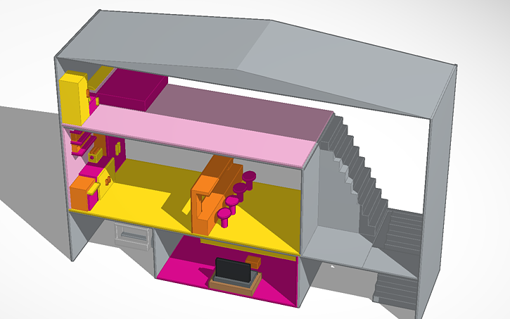 3D design doll house - Tinkercad