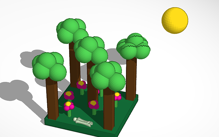 3D design Flower Patch With Trees | Tinkercad