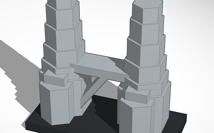 3D design twin towers - Tinkercad