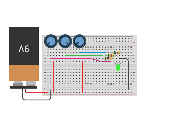 Circuit design LED RGB con 9v | Tinkercad Circuit design LED RGB con 9v | Tinkercad