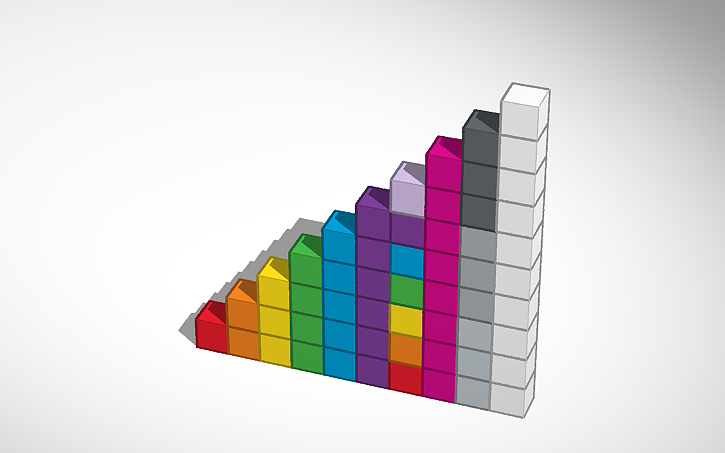 3D design numberblocks(1~10) - Tinkercad