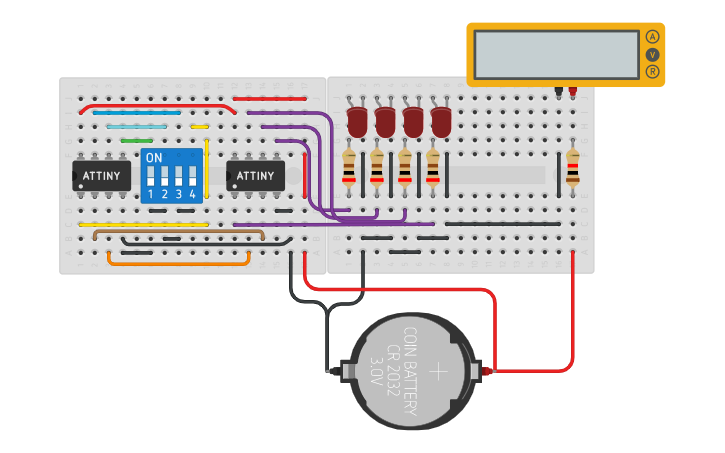 Circuit design 4 bit computer debug v2.0 | Tinkercad