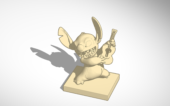3D design Stitch with Ukulele - Tinkercad
