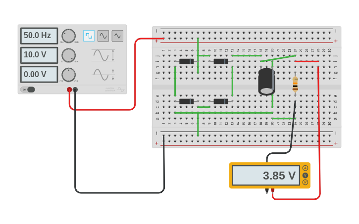 Circuit design VADUVA ALIMENTATORE DOPPIA SEMIONDA | Tinkercad